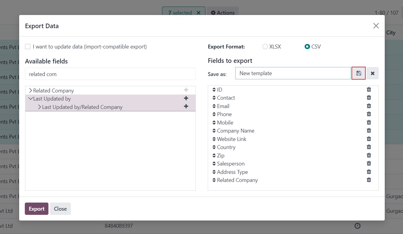 How To Export Csv And Xlsx File From Odoo Ringover Help Center